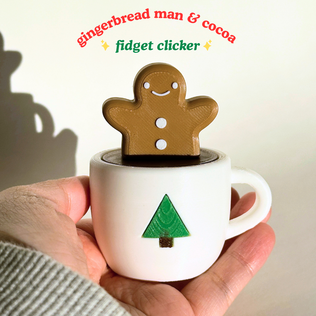 Gingerbread Man in Cocoa Fidget Clicker – Jace and Judy